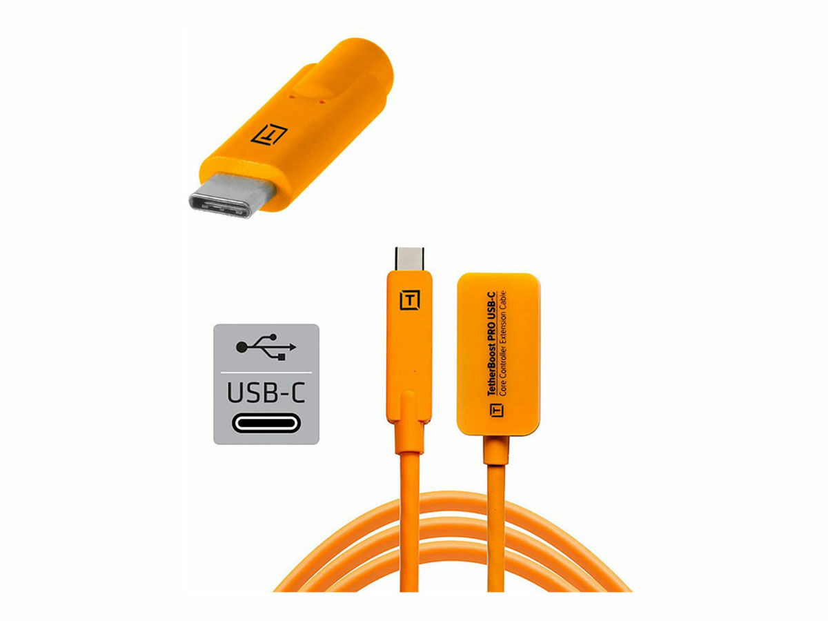 Tether Tools USB-C - USB-C 5m extension cable orange | Scandinavian Photo