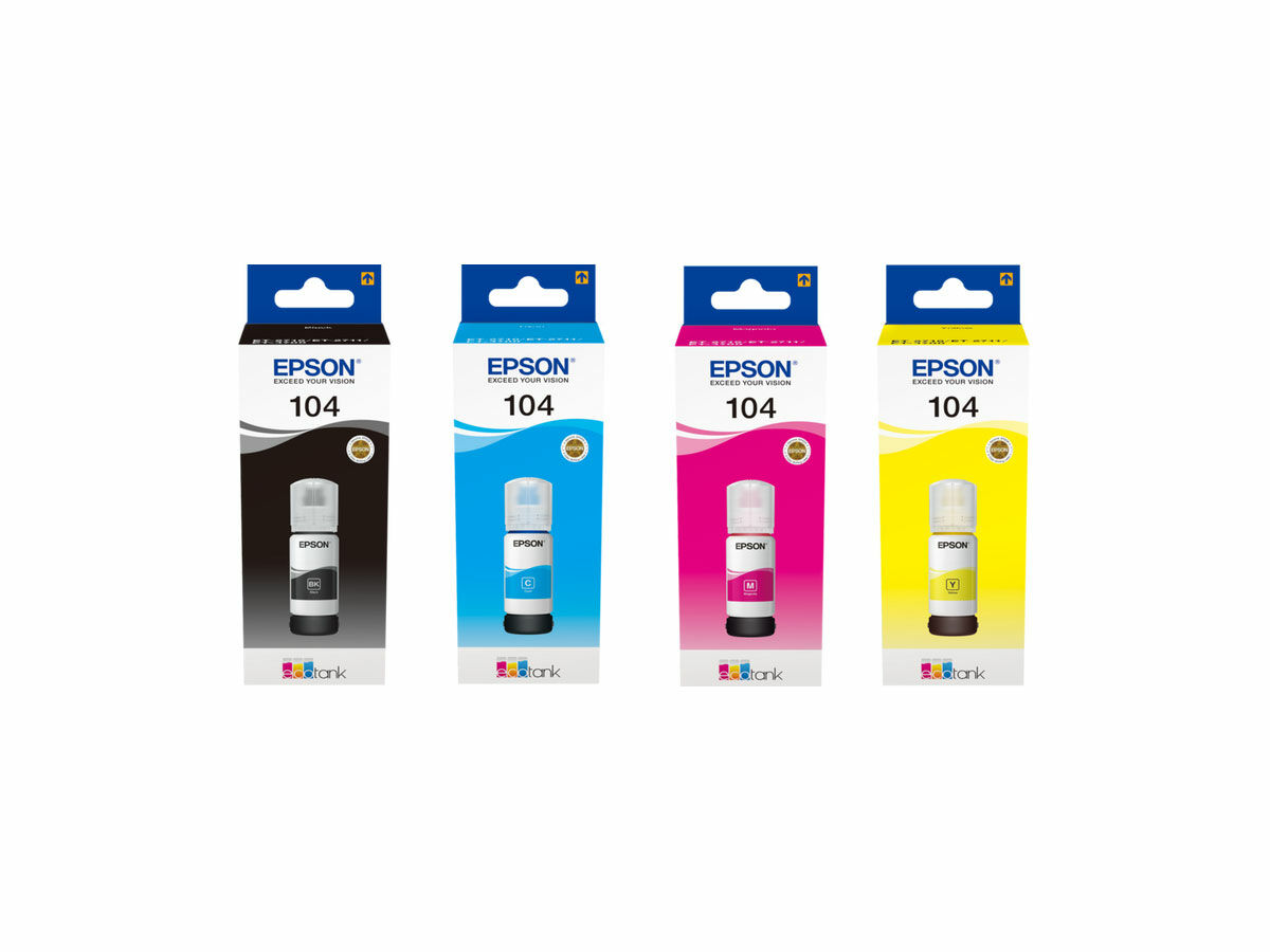 Epson EcoTank 104 package, 4 colors | Scandinavian Photo